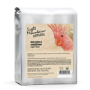Light Mountain Henna Hair Color & Conditioner - Light Red Hair Dye for Men/Women, Organic Henna Leaf Powder and Botanicals, Chemical-Free, Semi-Permanent Hair Color, 16 Oz