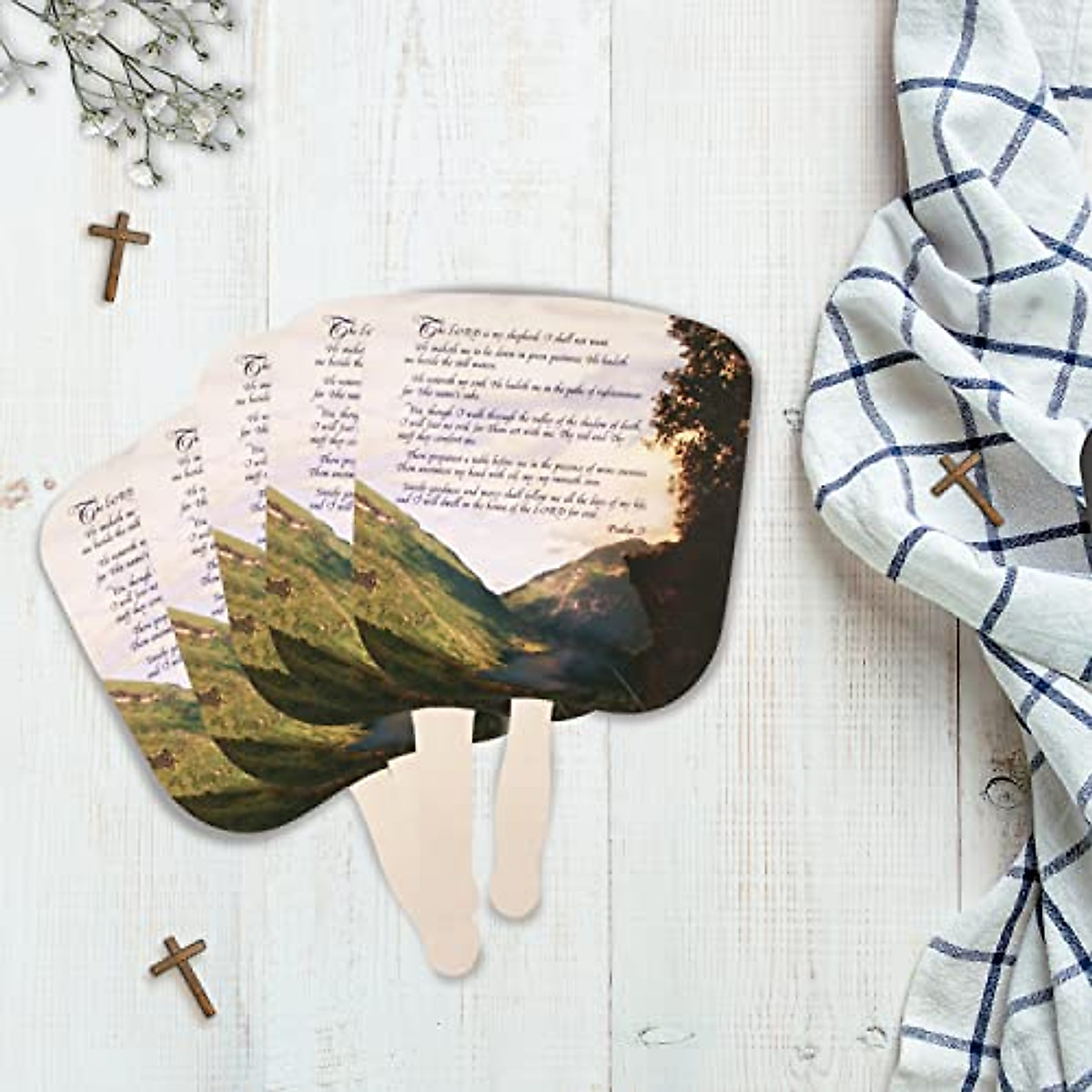 Swanson Christian Products Church Fans - Hand Held Parlor Fans for Adults - Hand Fans for Church Services - 23rd Psalm (KJV) - Pack of 25
