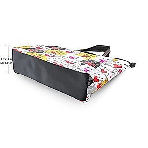 KFBE Women Tote Bags Cute Cat Top Handle Satchel Handbags Shoulder Bag for Shopping L H080509