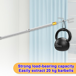 Clothes Hook Pole,29-71 Inch Adjustable Extension with Hook Bar.Suitable for Clothes Hanger Rod, Christmas light, Hanging Flowerpot Plants and Bird Feeder, Tent Shelter Camper Canopy (with two hooks)
