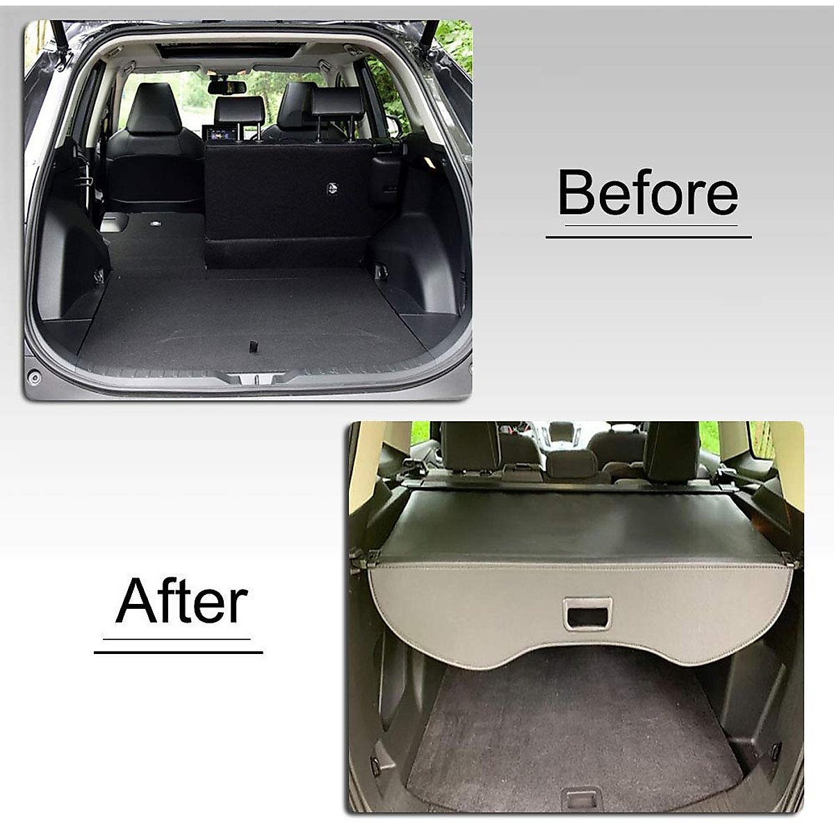 kongka Cargo Cover for 13-17 Ford Escape Cargo Cover Black Trunk Shielding Shade