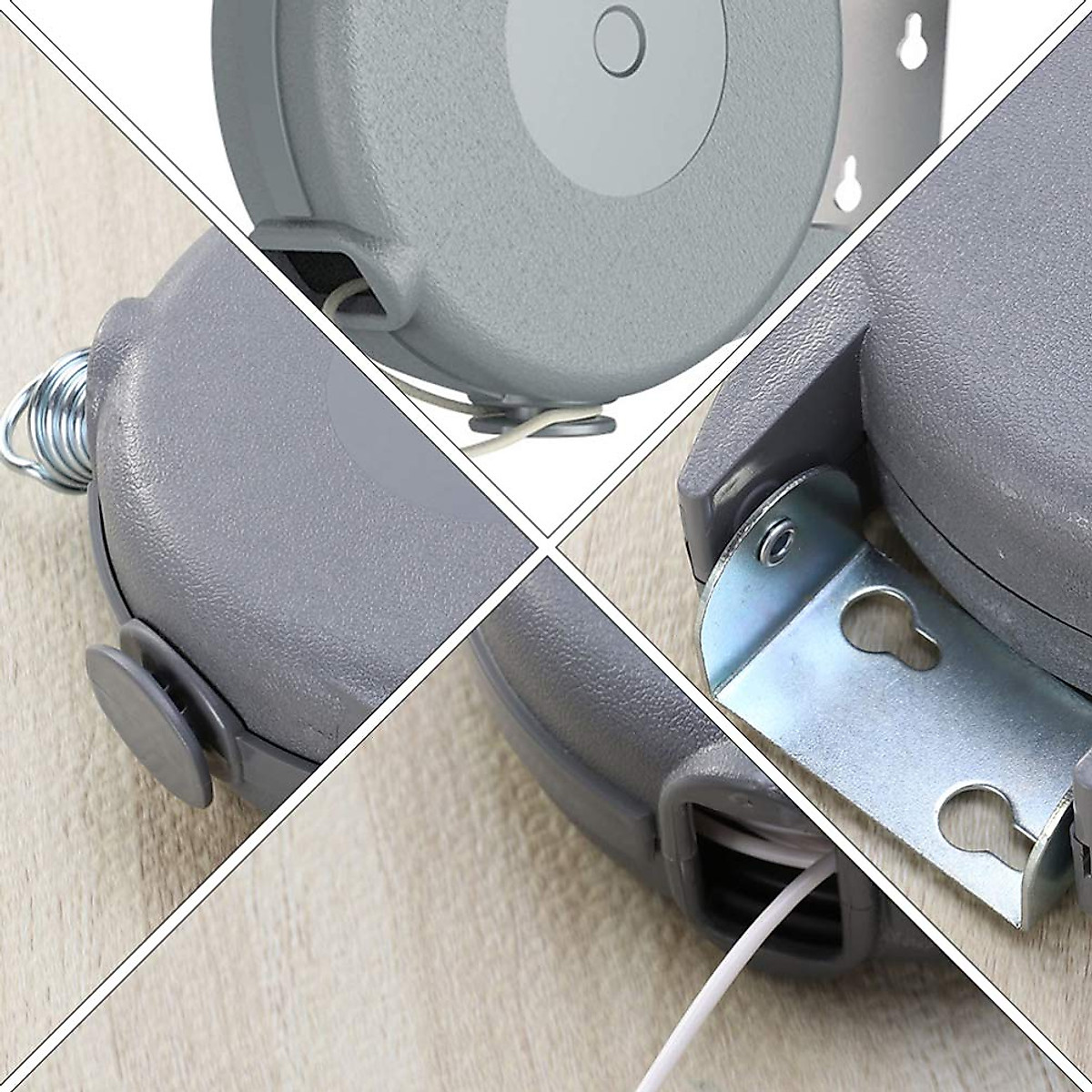 BESPORTBLE 12 String Foldable Portable Clothesline Adjustable The Material is abs Telescopic Clothing Single line Outdoor Foldable Clothing Rack Clothes Rail Extend Adjustable Clothes