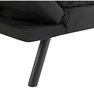 QLDFX HERQS-Memory Foam futon, Black Faux Suede, MS95-010-107-02