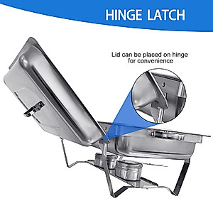 Jacgood Chafing Dish Buffet Set 4 Pack 8QT Stainless Steel Food Warmer Chafer Complete Set with Water Pan, Chafing Fuel Holder for Party Catering