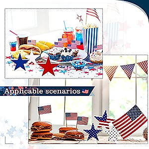 Jetec 3 Pieces 4th of July Wooden Star Signs Patriotic Wooden Star Patriotic Star Freestanding Table Signs Decoration for Independence Day Home Decoration Holiday (Simple Style)