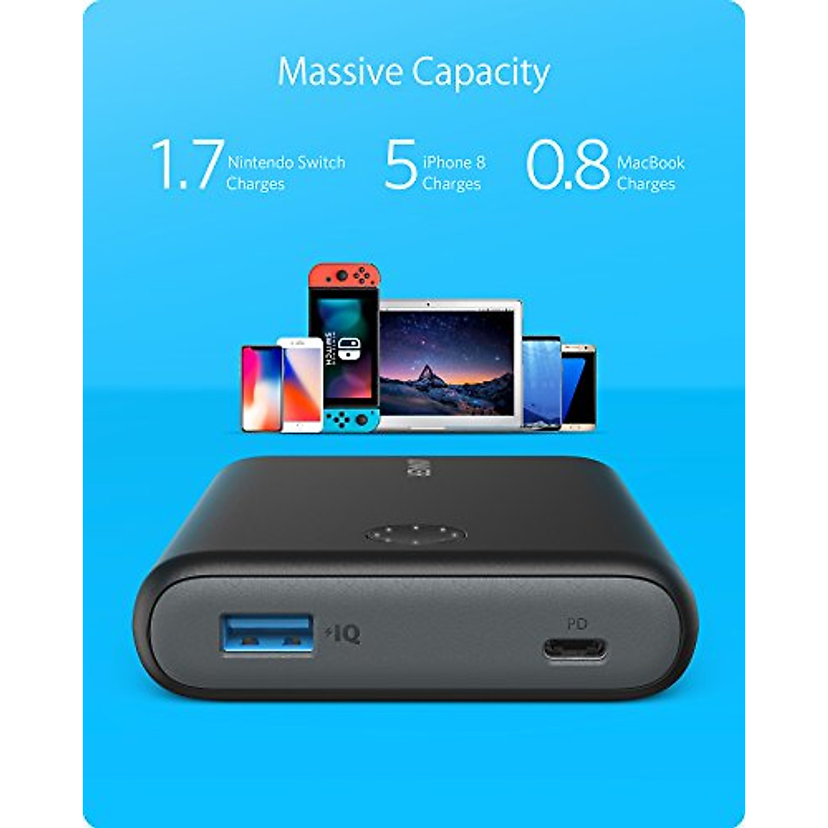 [Power Delivery] Anker PowerCore 13400 Nintendo Switch Edition, The Official 13400mAh Portable Charger for Nintendo Switch, for use with iPhone X/8, USB-C MacBooks, and More