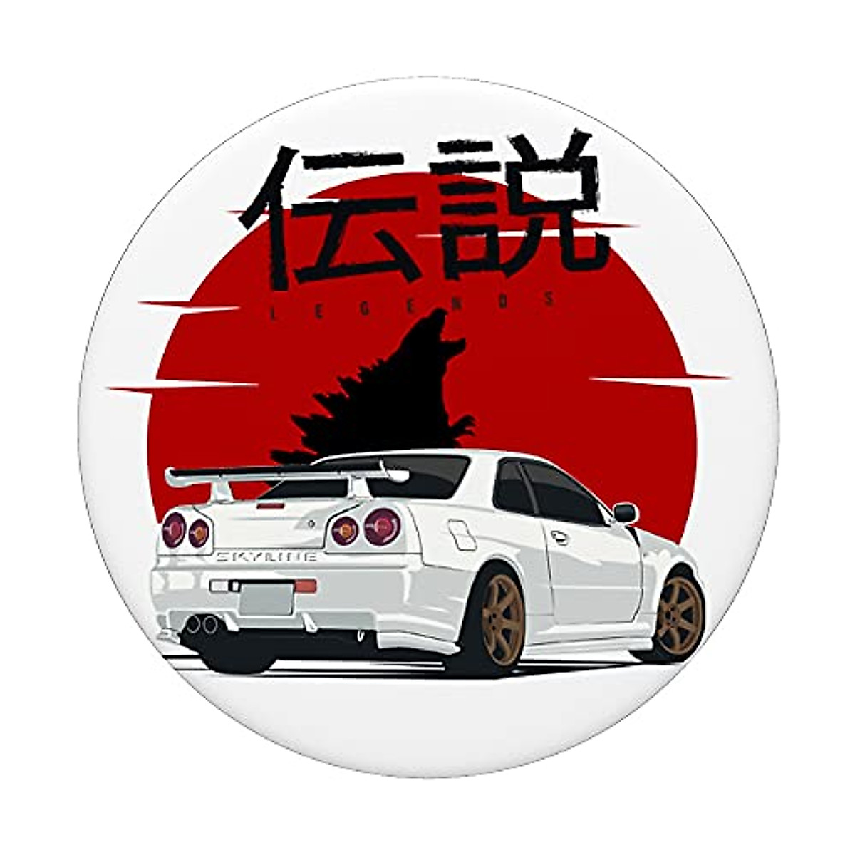 White Skyline Gt r 34 PopSockets Swappable PopGrip