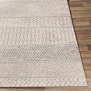 Artistic Weavers Hana Modern Moroccan Area Rug,6'7" x 9'6",Silver Grey