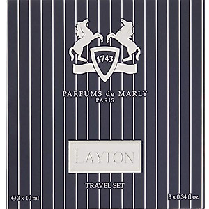 PARFUMS de MARLY - Layton - Travel Set - 3 x 0.35 Fl Oz - Eau De Parfum for Men - Top Notes Apple, Bergamot, Lavender - Heart Notes Jasmine, Violet, Geranium - Base Notes Vanilla, Pepper - 3 x 10ml