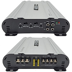 Audiobank 2 Channels 2000 WATTS Bridgedable Car Audio Stereo Amplifier P2002 Heavy-Duty Aluminum Alloy Heatsink | Class A-B Operation Remote On/Off Circuit