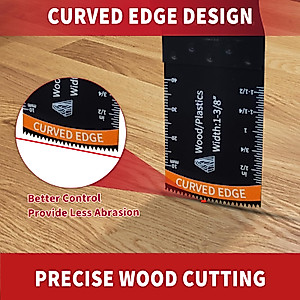 Revvstark 130 PCS Oscillating Saw Blades Set, Arc Edge Multitool Blades for Cutting Wood/Metal/Plastic with Sandpaper, Quick Release Design Compatible with Dremel, Dewalt, Craftsman, Ryobi, Milwaukee