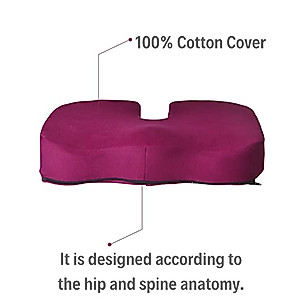 ErgoFoam Orthopedic Seating Memory Foam Seat and Hemorrhoids Cushion, Seat Cushion with High Density Memory Foam for Office Chair, Ergonomic Cushion for Wheelchair, car seat, Coccyx or Hip Problems