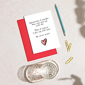 We Put up with Each Other! Funny Anniversary Card - Wedding Anniversary Card - Birthday Cards for Him - Birthday Cards for her - Witty Card for Husband - Banter Card for Wife Anniversary Card - A5