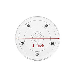 Geesatis 4 Pcs Acrylic Tiny Lazy Susan 4 inch / 100mm Rotating Turntable Organizer Bearings Round Swivel Plate, Smooth Swivel Plate for Kitchen Base Turn Dining Table, Clear