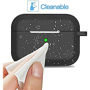 Airpods Pro Case Cover,Doboli Silicone Protective Case for Apple Airpod Pro (Front LED Visible) Black