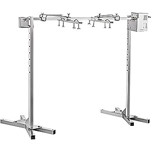 VBENLEM 46'' Electric BBQ Rotisserie Grill Kit，Max Capacity 90 LB ,Automatic 32W Motor and Height Adjustable Stainless Steel Roaster Stand for Pig Rotisserie Hog Lamb Outdoor Party Campfire Barbecue