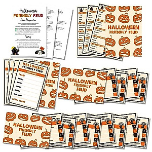 BEUFSE Halloween Friendly Feud Game Set, Halloween Game Supplies, Halloween Games for Adults and Teens, Feud Quiz, Halloween Group Game, Fun Game Party, Fun Holiday Game - SC002