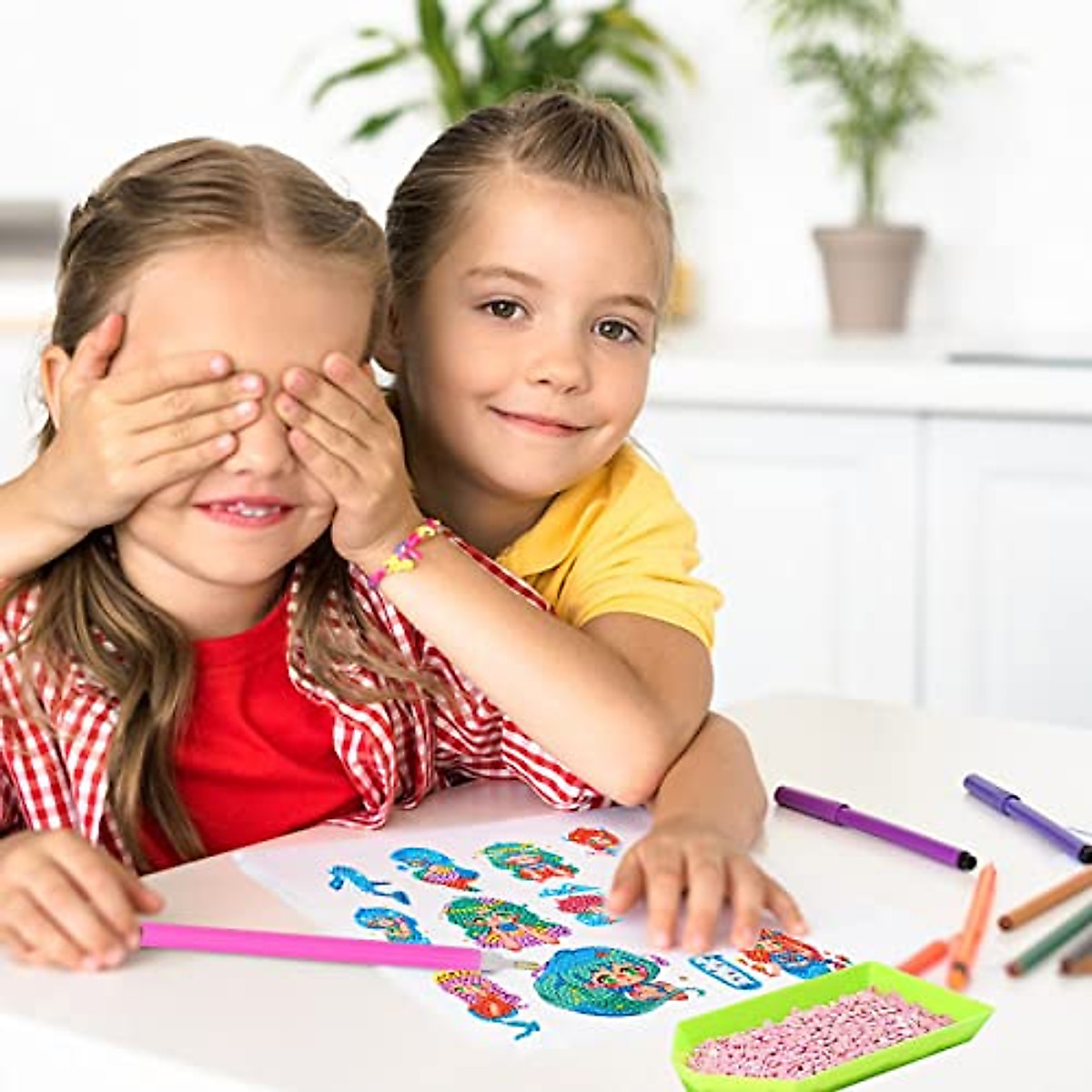 Gexru 13Pcs 5D Anime Diamond Painting Stickers Kits for Kids, DIY Diamond Painting Stickers, Handmade Digital Diamond Arts Craft Mosaic Stickers, Painting by Numbers Kits for Children Beginners (13)