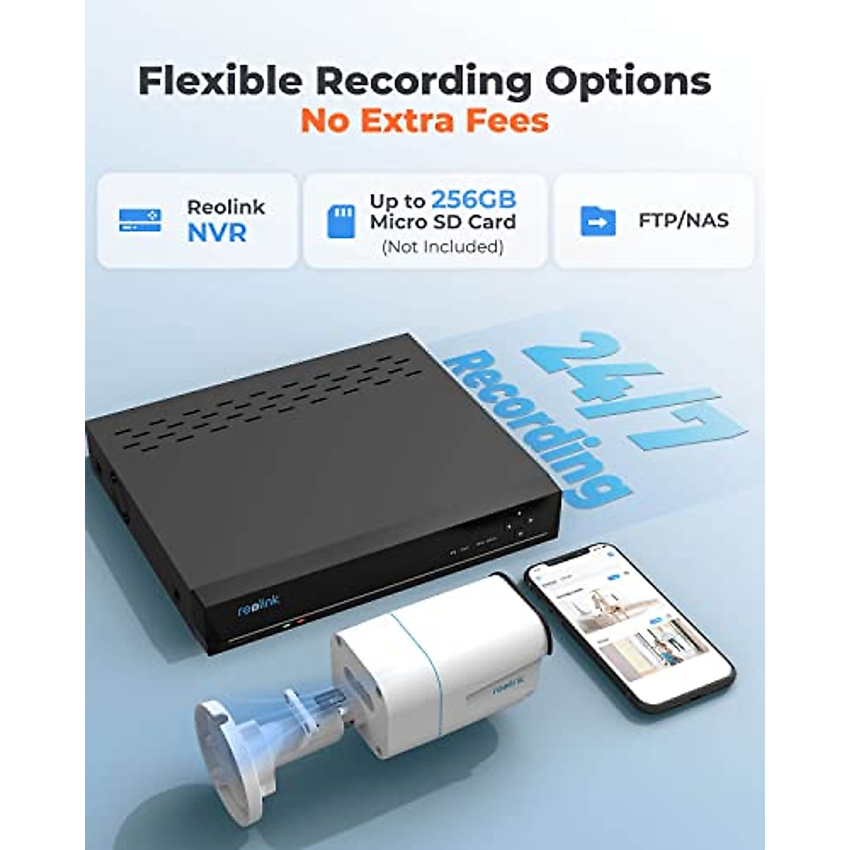 REOLINK 4K Security Camera Outdoor System, Surveillance IP PoE Camera with Human/Vehicle/Pet Detection, 25FPS Daytime, 100F IR Night Vision, Work with Smart Home, Up to 256GB SD Card, RLC-810A