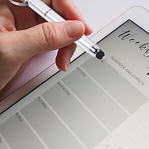 Tofficu 24 Pcs Touch Screen Ballpoint Pen Key Carabiner Stylus Pen Keychain Screen Stylus Pen Black Drawing Pens Ball Point Pens Black Drawing Pen Key Chain Portable Plastic Digital Tablet