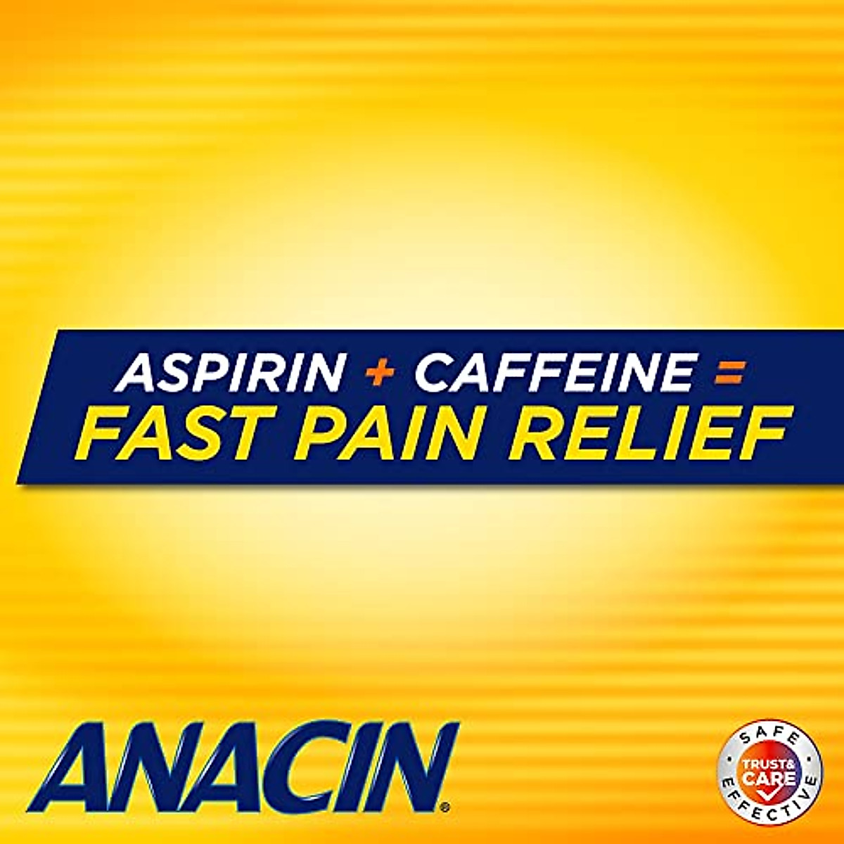 Anacin Fast Pain Relief, Aspirin + Caffeine Pain Reliever, 100 coated tablets