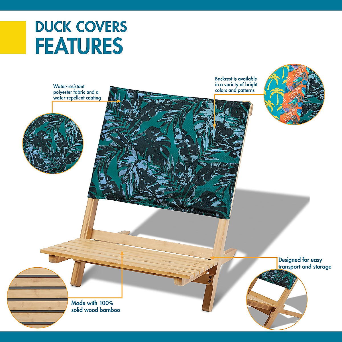 Duck Covers Bamboo Beach Chair, Olympic Forest