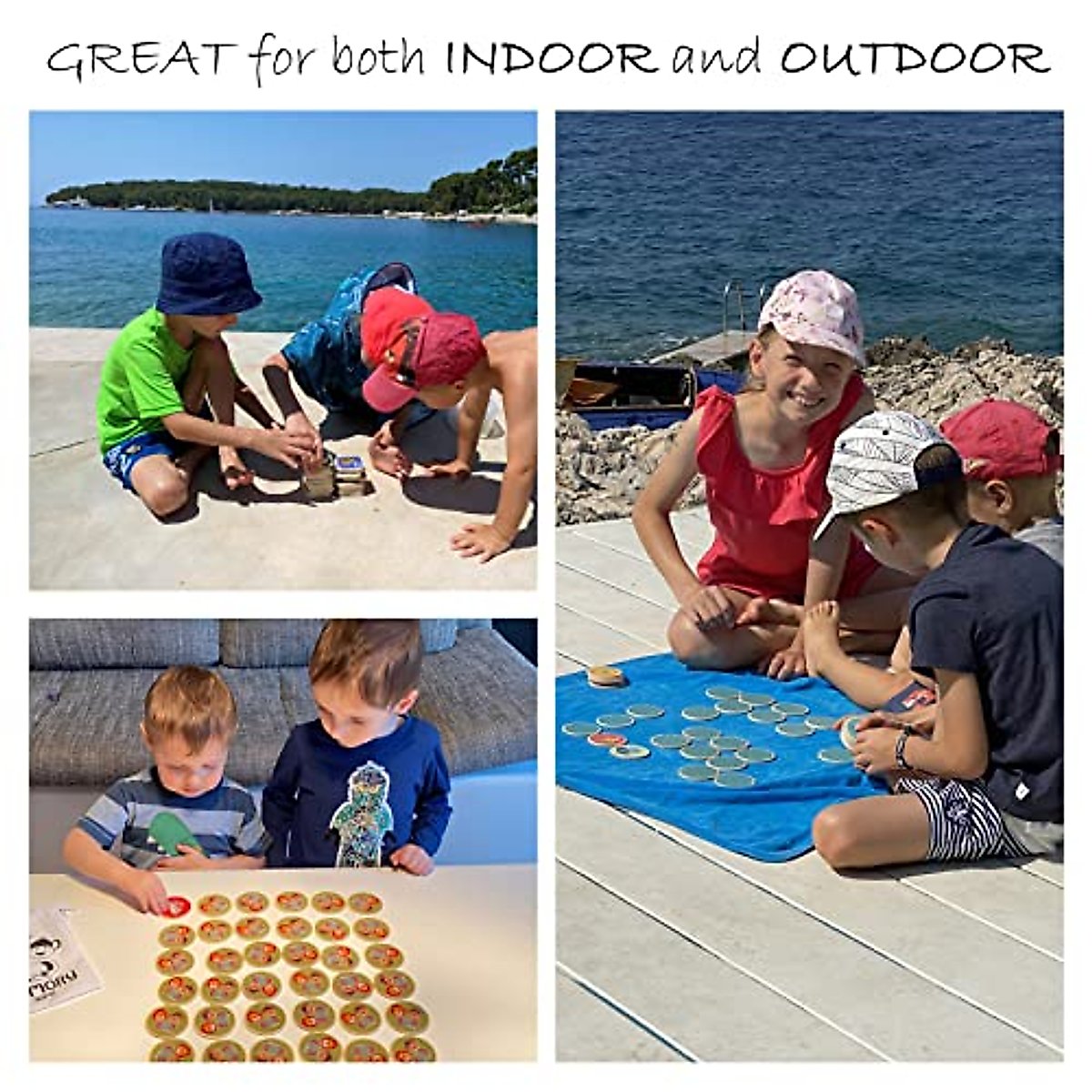 Montessori-Inspired Wooden Matching Game for Toddlers 2-4 Years - Durable, Scratch-Resistant 36 Card Set, Includes Carry Bag - Memory Game for Toddlers 2-4 Years - Cognitive Verbal Skills Development