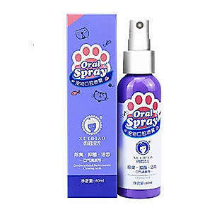 2 Pack Dog Breath Freshener Pet Dental Spray, Remove Plaque & Tartar Buildup Clean Teeth Without Brushing or Rinsing, Clean Dog and Cat Bad Breath Easy to Use, 4 Ounces