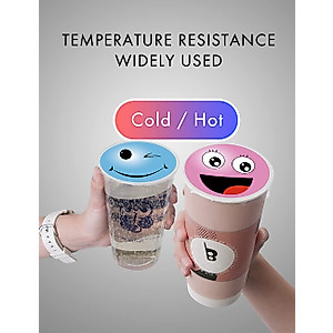 WantJoin Cup Sealing Film Tea Cup Sealing Film Boba Cup Sealer Film 90-105 mm 3000 Cups for PP Plastic and Paper Cups