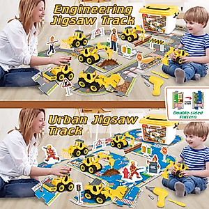 Construction Toys for Kids 5-7 STEM Toys Engineering Car Track Set Take Apart Truck Toys Birthday Gift for 3 4 5 6 Year Old Toddlers Boys Children