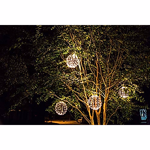Elf Logic - 16" Outdoor LED Light Ball Hanging Tree Globe Light - Outdoor Holiday Light Ball Decor (16" Ball Plug in)