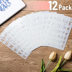 Mr. Pen- Letter Stencils, 12 Pack, 4 x 7 Inch, Alphabet Stencils, Letter Stencil, Lettering Alphabet Stencil, Stencils, Stencils Letters and Numbers, Lettering Stencils, Bullet Journaling Stencils