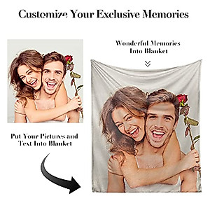 Custom Blanket for Couples Gifts Personalized Blanket with Photo Customized Picture Blankets Flannel Picture Blanket Custom Gifts for Adult Husband/Wife/Girlfriend/Boyfriend Birthday Valentines40*50In