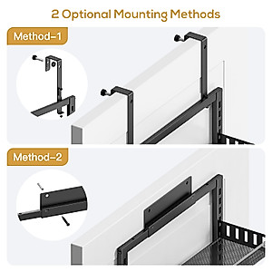 POKIPO Over the Door Pantry Organizer, 6-Tier Large Wall Mounted Storage Spice Rack, 2 in 1 Heavy-Duty Metal Adjustable Hanging Baskets for Pantry, Bedroom, Bathroom, Living Room, Kitchen