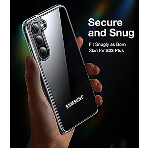 TORRAS Diamond Clear Compatible for Samsung Galaxy S23+ Plus Case 6.6 inch, Non-Yellowing, Shockproof Protective Military Grade Drop Tested, Hard Back Slim Thin Clear Case for S23 Plus 2023, Clear