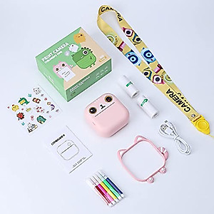 SHENGAO 2.4 Inch IPS Screen Video Digital Camera Birthday Gift Full HD Photo Digital Camera Kids Digital Camera with Print Paper