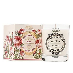 Panier des Sens Rose Scented candles, Candles for home scented 100% cotton wick - Made in France - 6oz/180g