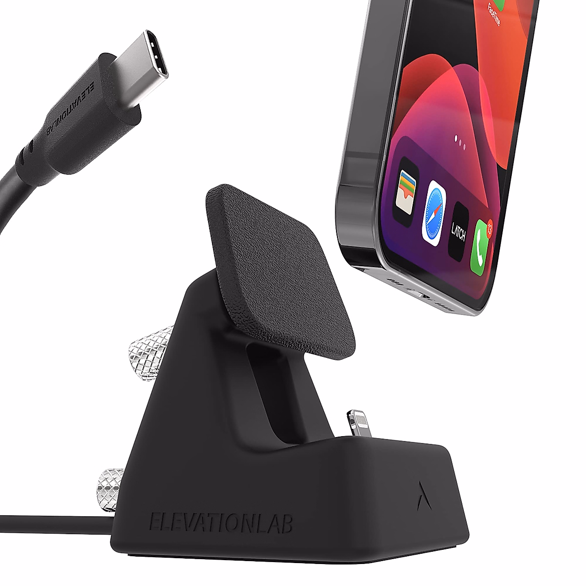 Elevation Lab Elevation Dock 5 - Lightning to USB-C PD. The Fastest Charging Dock for iPhone, Apple MFi Certified, Ultra-Adjustable, Locks with MicroSuction