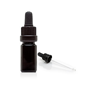 Infinity Jars Glass Dropper Bottle Ultraviolet Black Glass Tincture Bottle 5ML (.17 Fl oz) w Eye Droppers Caps, Leak-Proof Travel Bottle for Essential Oils, Liquids | Amber Glass Dropper Bottle