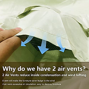 JIABOLANG Patio Furniture Covers, 100% Waterproof Outdoor Table Chair Set Covers, Anti-Fading Round Cover for Outdoor Furniture Set, UV Resistant, Beige & Brown, 62" DIAx28'' H