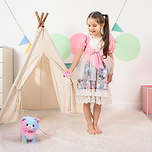 Volunna Remote Control Electronic Plush Cat Toy Pet for Girls Kids Interactive Toys, Walks, Barks, Pretend Dress Up Realistic Stuffed Animal for Age 3 4 5+ Years Old Best Gift (Cat-Colourful)