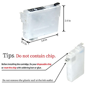 212XL No Chip Replacement Refillable Ink Cartridges Sublimation Ink Cartridges Without Chip & Ink for WF-2850 XP-4100 XP-2100 Empty Ink Cartridges for XP434 XP430 XP440 XP446 WF-2810 WF-2830 Printer