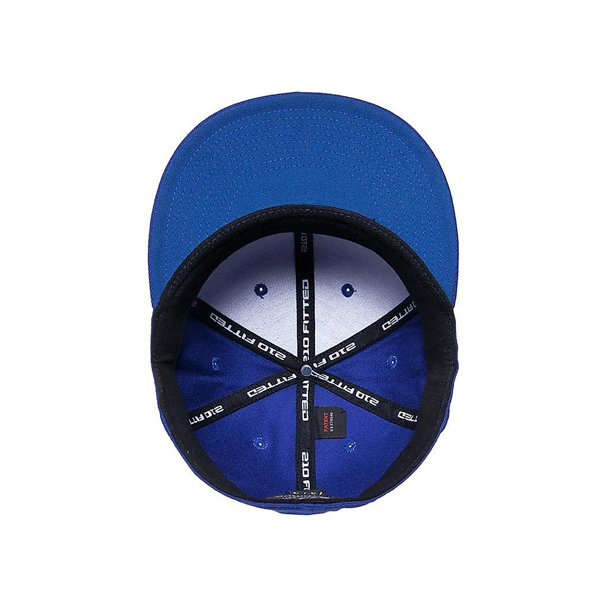 Premium 210 Flexfit Fitted Flatbill Hat with NoSweat Hat Liner (S/M (6 7/8” - 7 1/4”), Royal)