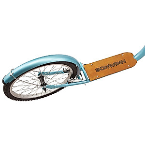 Schwinn Shuffle Deluxe Adult Scooter, 26-Inch Front Wheel, 20-Inch Rear Wheel, Alloy Linear Pull Brakes, Steel Frame, Teal