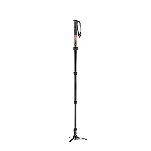 Manfrotto Element MII Video Aluminium Fluid Monopod, Slim and Lightweight, Loads up to 16kg, Foldable Fluid Base, 4 Sections, Twist Locks, for mirrorless and DSLR Cameras,Red