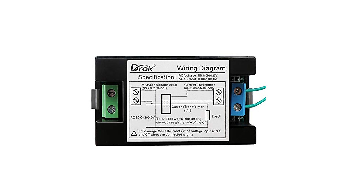 DROK AC Meter - 80-300V 100A Digital Power & Voltage Monitor