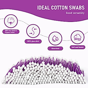 900pcs CGR Precision Cotton Swabs with Pointed and Flattened Tip Cosmetic Makeup Applicator(3x300pcs in bags)