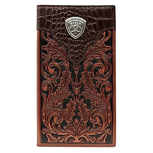 ARIAT Men's Oak Embossed Rodeo Wallet