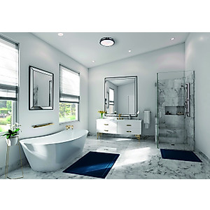 HUNTER 83007 Sona Decorative Bathroom Ventilation Exhaust Fan with Light and Night-Light, Matte Black, 110 CFM