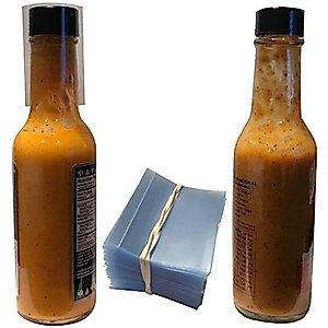 Clear Perforated Shrink Bands for Hot Sauce Bottles and Woozy Bottles [3/4-1" Diameter] (50 Pack)